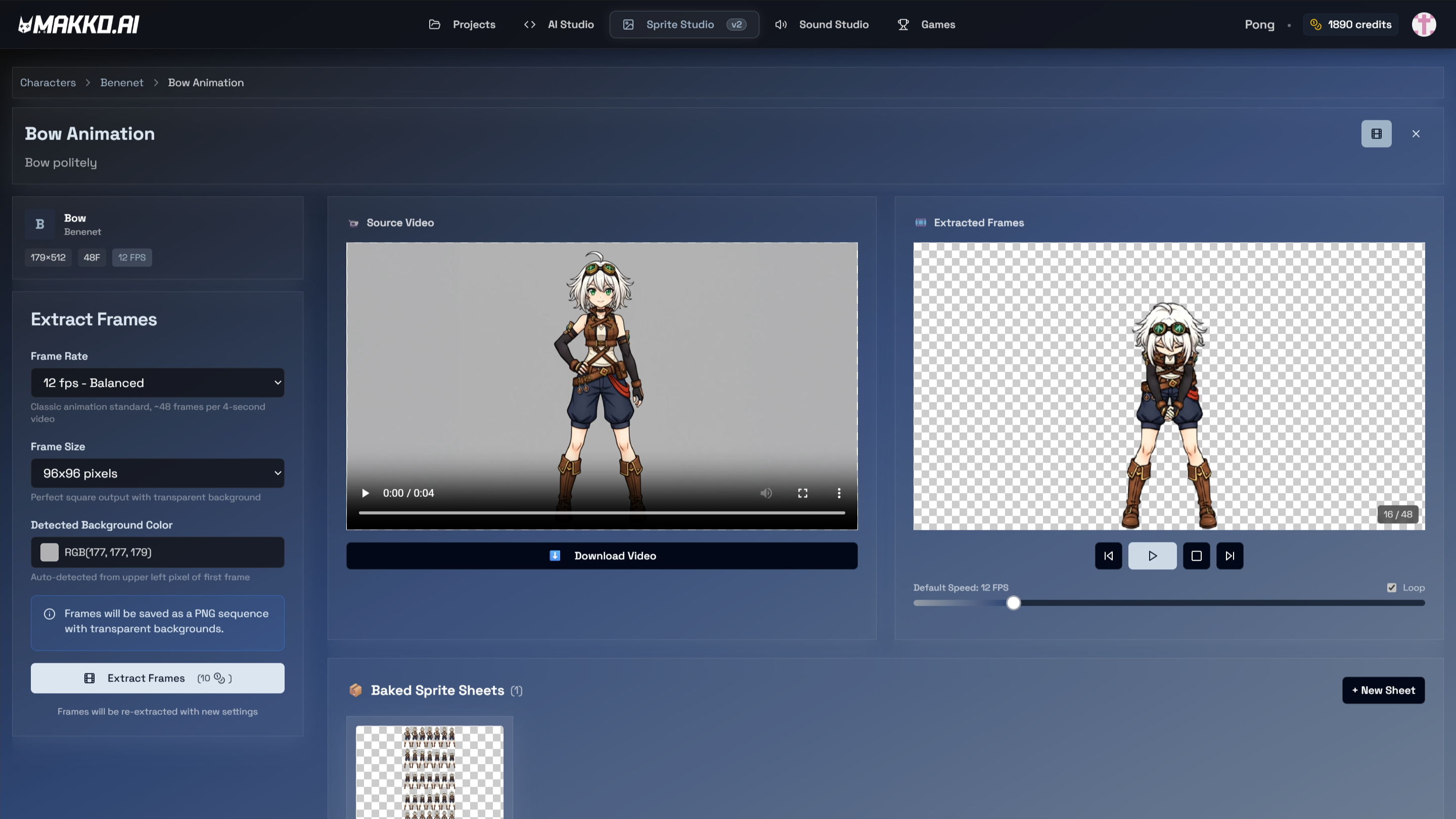 AI 2D Game Studio - Characters, Animations & Game Art | Makko AI